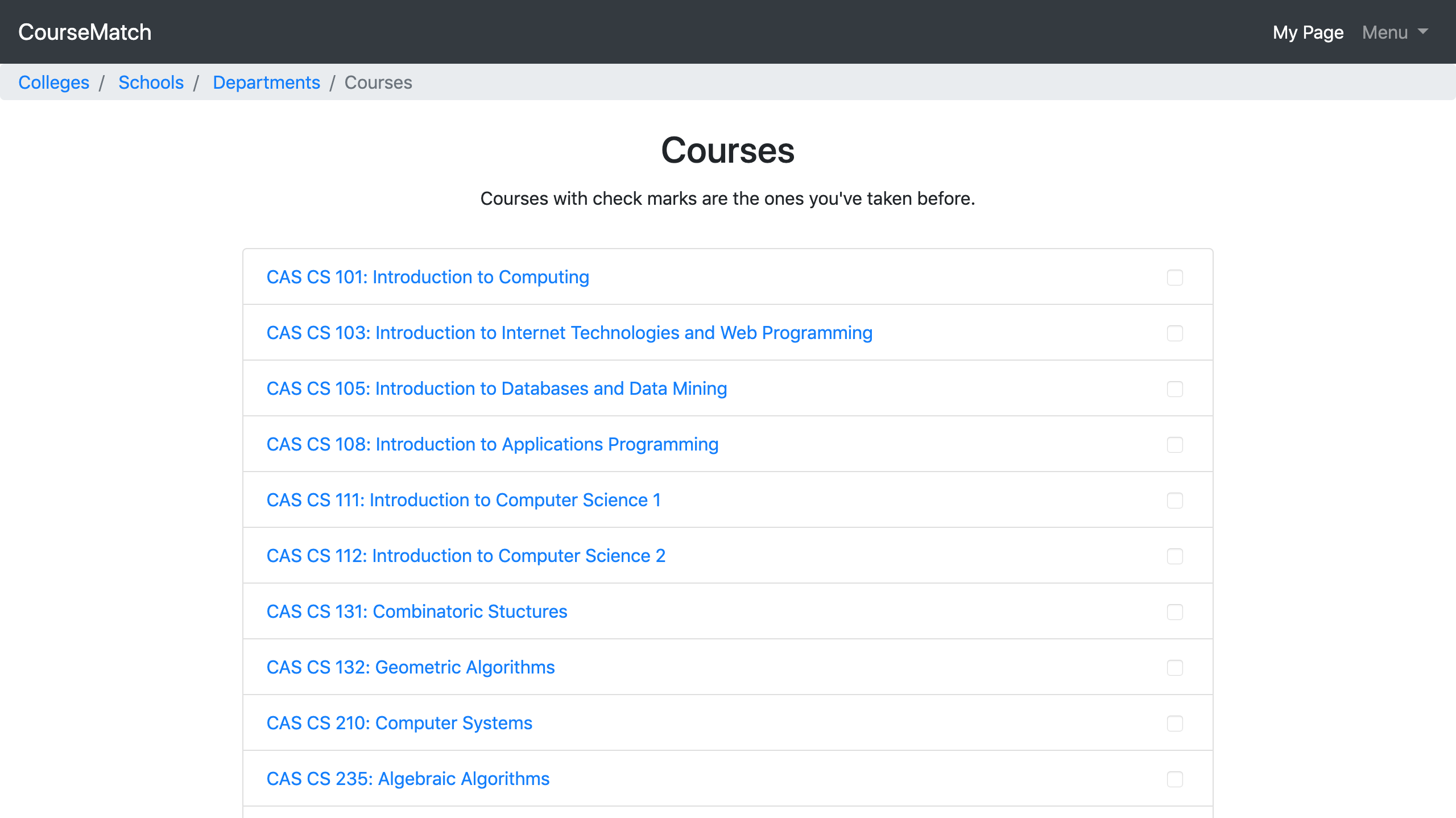 GitHub - SeiyaKobayashi/CourseMatch: A course review platform for ...