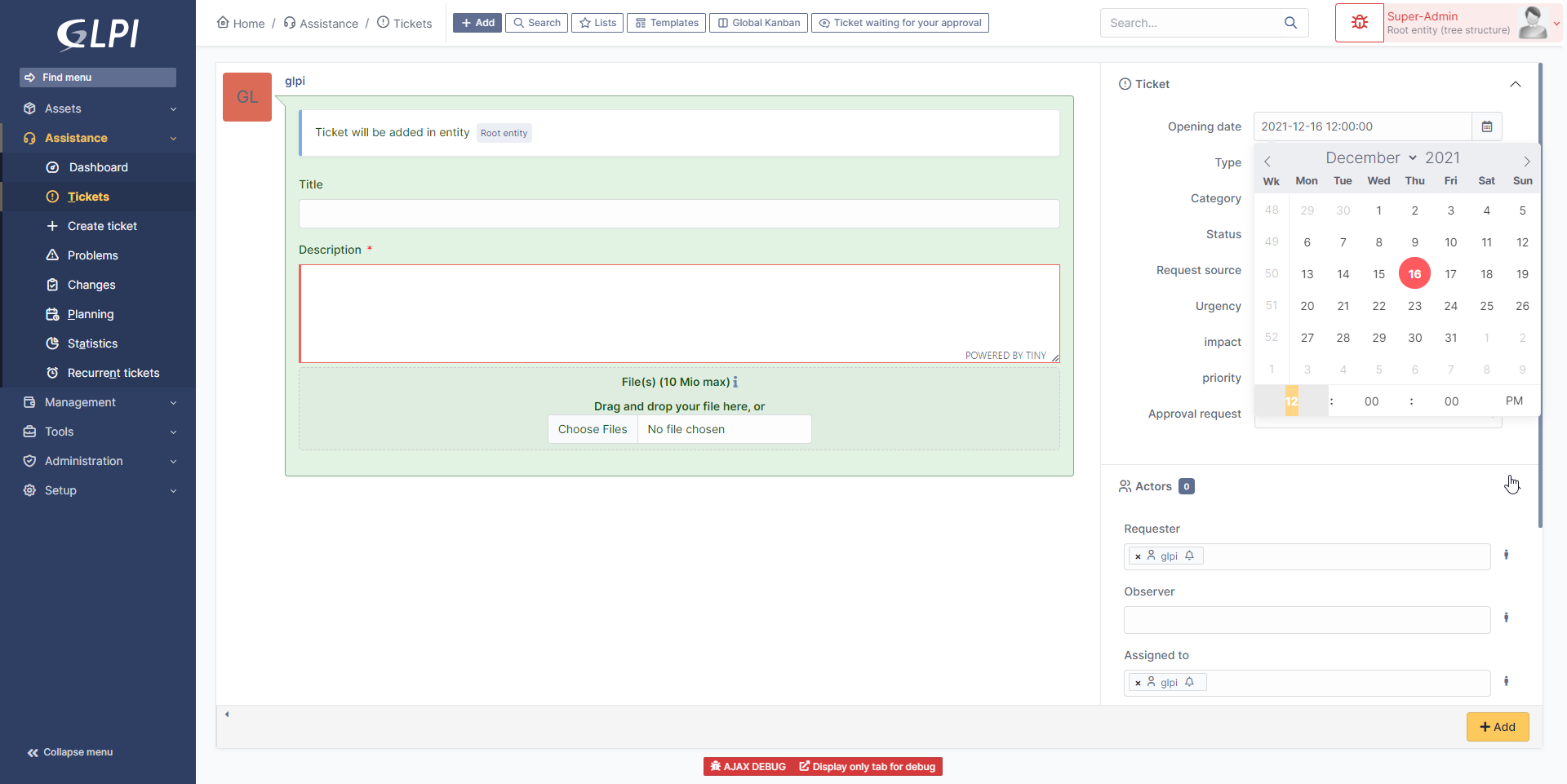 Glpi 10 Beta Date Field Doesnt Select On Click · Issue 10136 · Glpi 