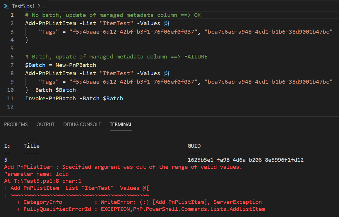 [BUG] Set-PnPListItem -Batch fails on update of Managed Metadata Column · Issue #340 · pnp ...