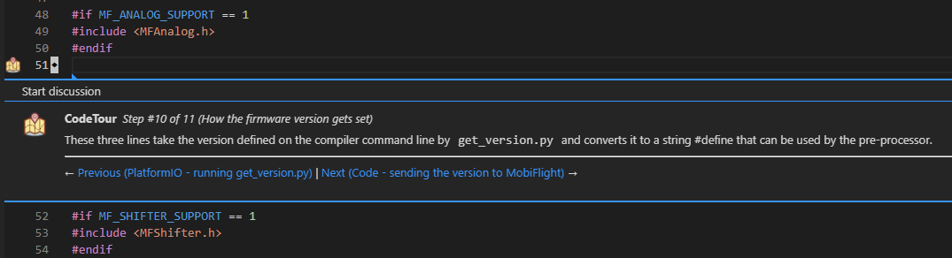 CodeTour references incorrect line numbers · Issue #111 · MobiFlight/MobiFlight-FirmwareSource ...