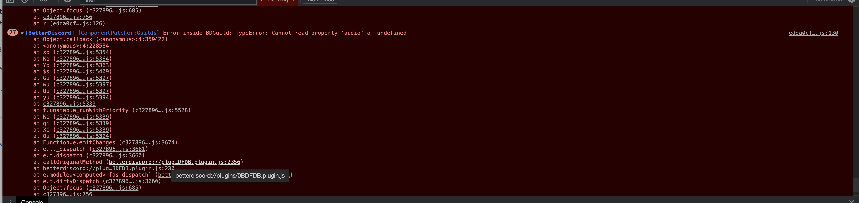 [BUG] - BDFDB: LogSpam(TypeError: Cannot read property 'audio' of undefined) · Issue #1372 ...