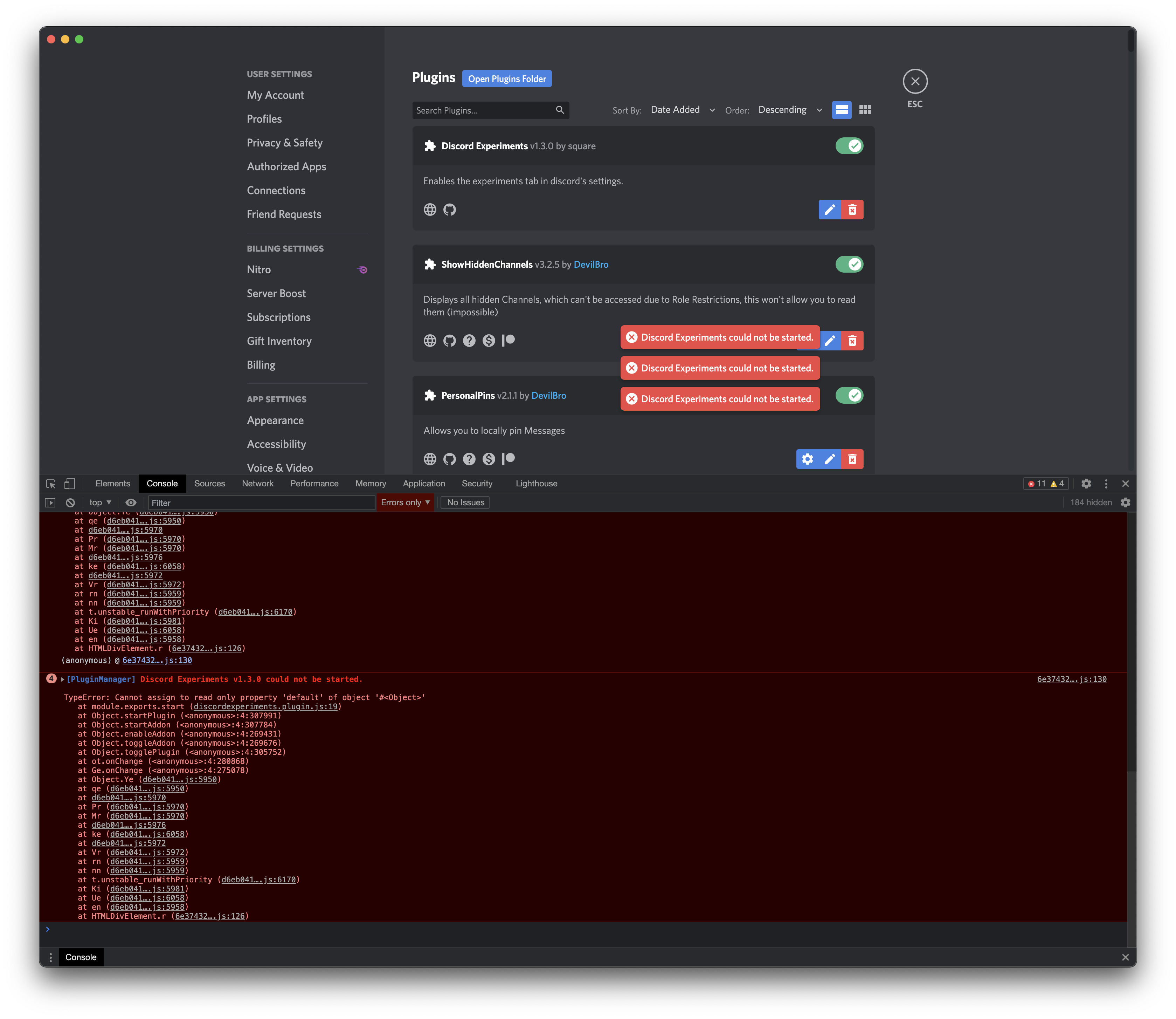 Discord Experiments broken 2022-08-01 · Issue #173 · Inve1951 ...