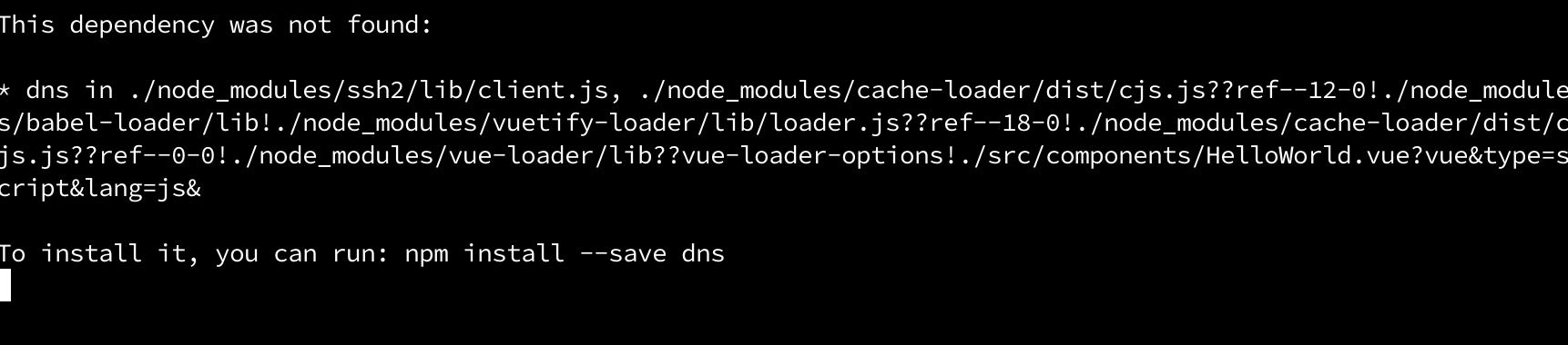 Native module `dns` cannot be resolved · Issue #755 · nklayman/vue-cli-plugin-electron-builder ...