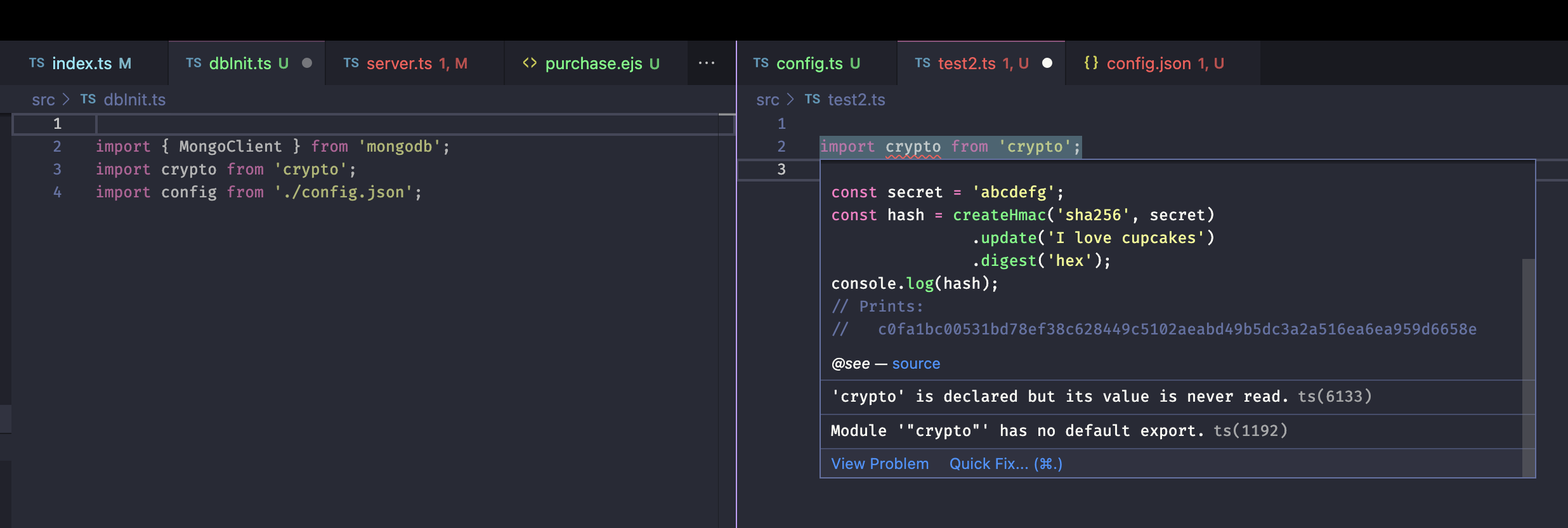 New typescript files don't work correctly with tsconfig.json options ...