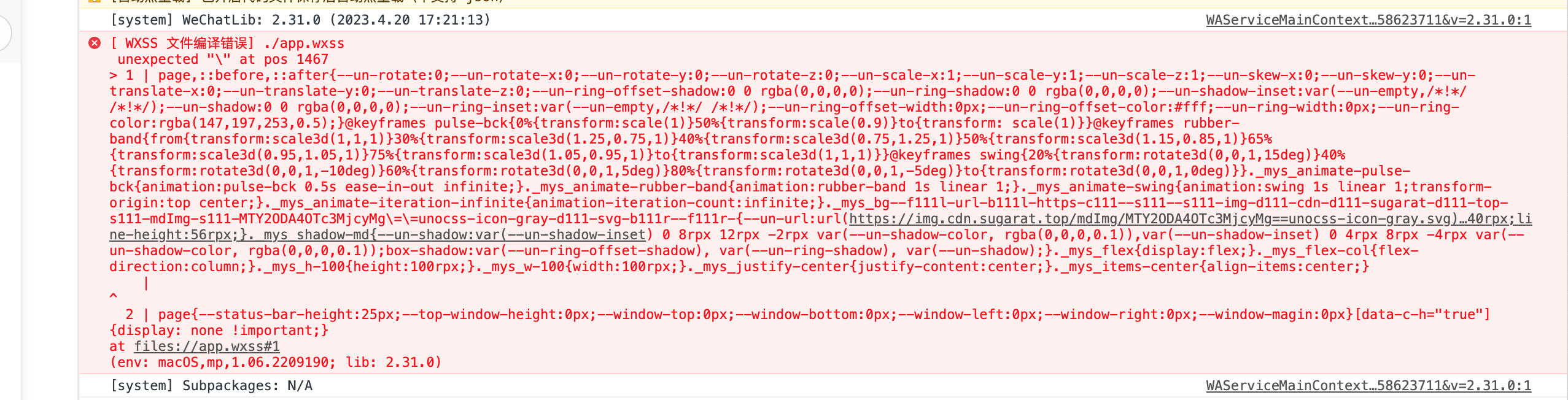 跑起来以后h5下没问题，但小程序里wxss报错 · Issue #52 · MellowCo/unocss-preset-weapp · GitHub