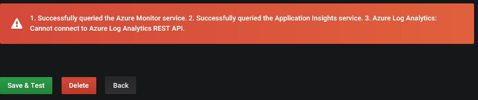 Log Analytics Configuration Wont Take Azure Monitor Credentials · Issue 85 · Grafanaazure