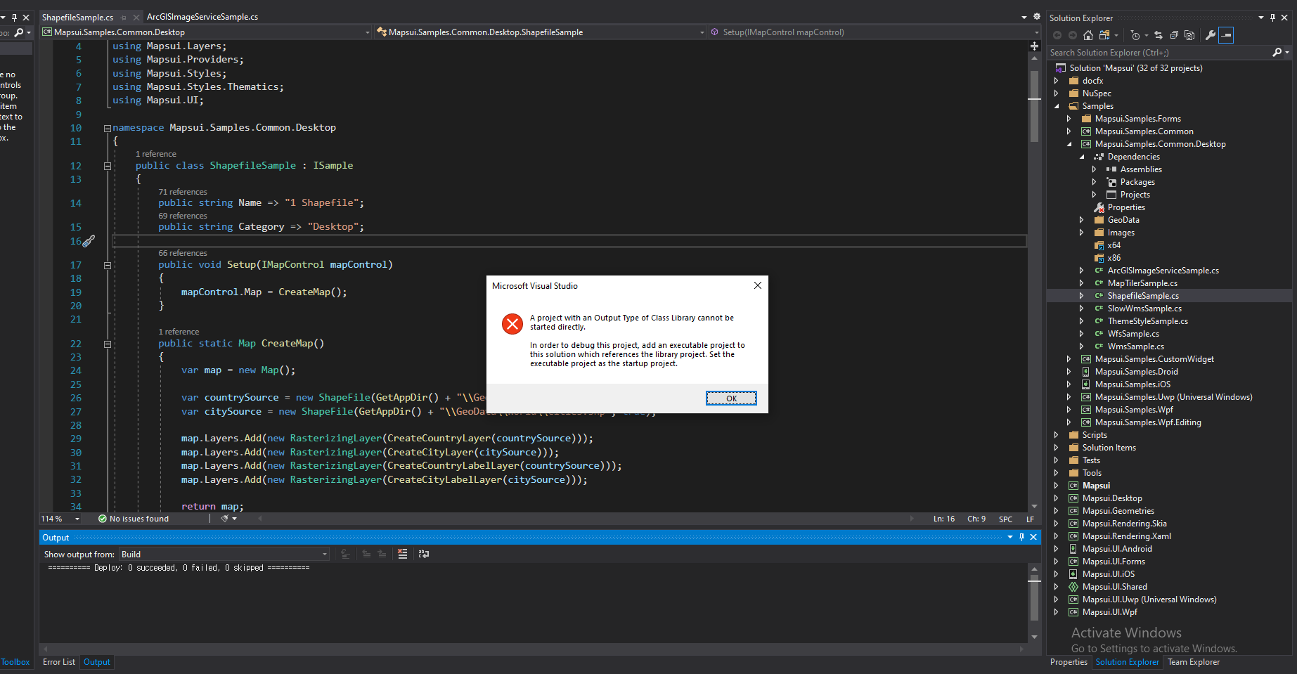 A Project With An Output Type Of Class Library Cannot Be Started Directly · Issue 910 · Mapsui
