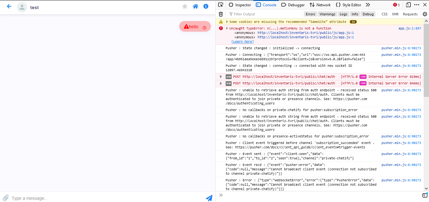 Chatify only show static page · Issue #124 · munafio/chatify · GitHub