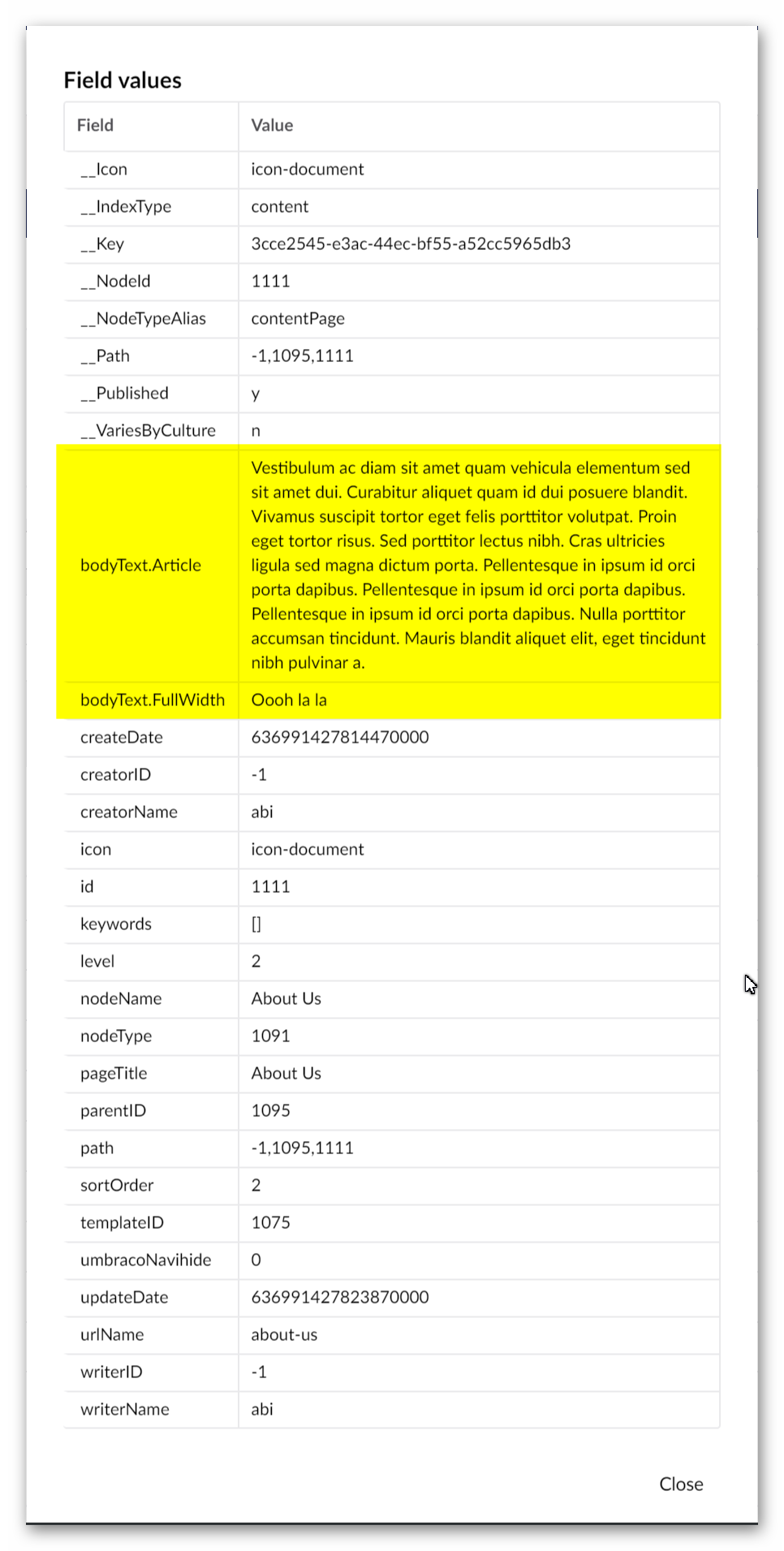 Not all grid content is showing in the Examine management dashboard in the backoffice · Issue ...