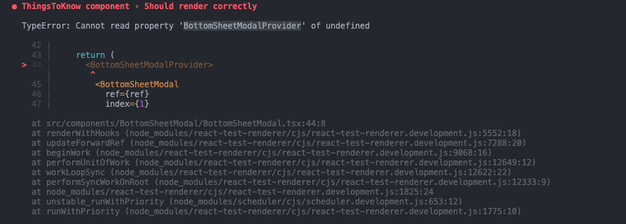 Typeerror Cannot Read Property Bottomsheetmodalprovider Of Undefined Testing · Issue 540