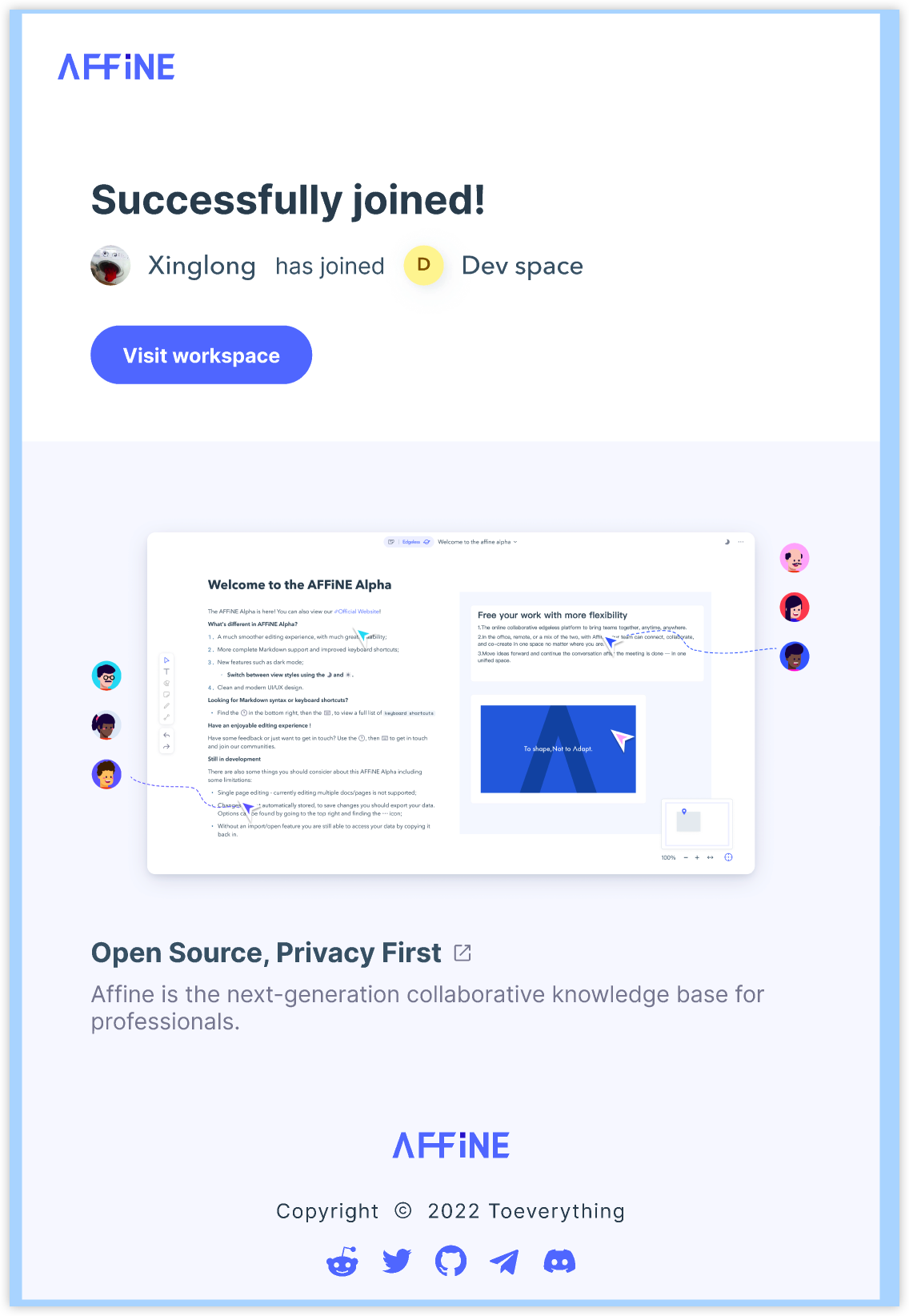 When the invited person accepts to join the Workspace, the Owner needs to be notified via email ...