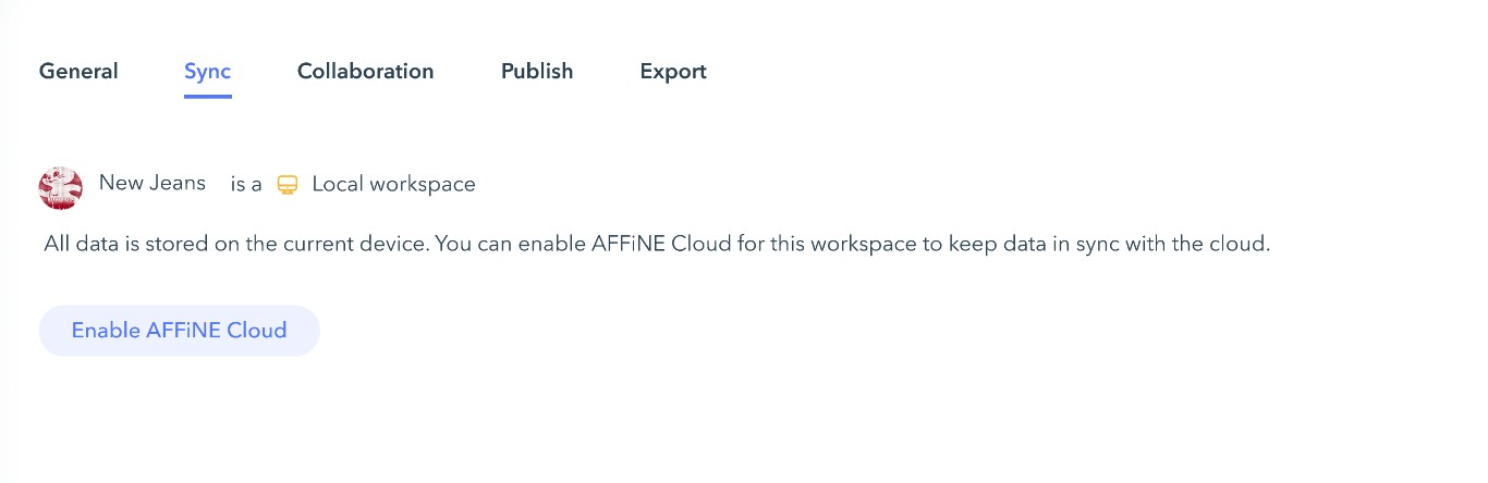 The Local Workspace should also display a Sync tab in the Workspace Settings · Issue #1547 ...
