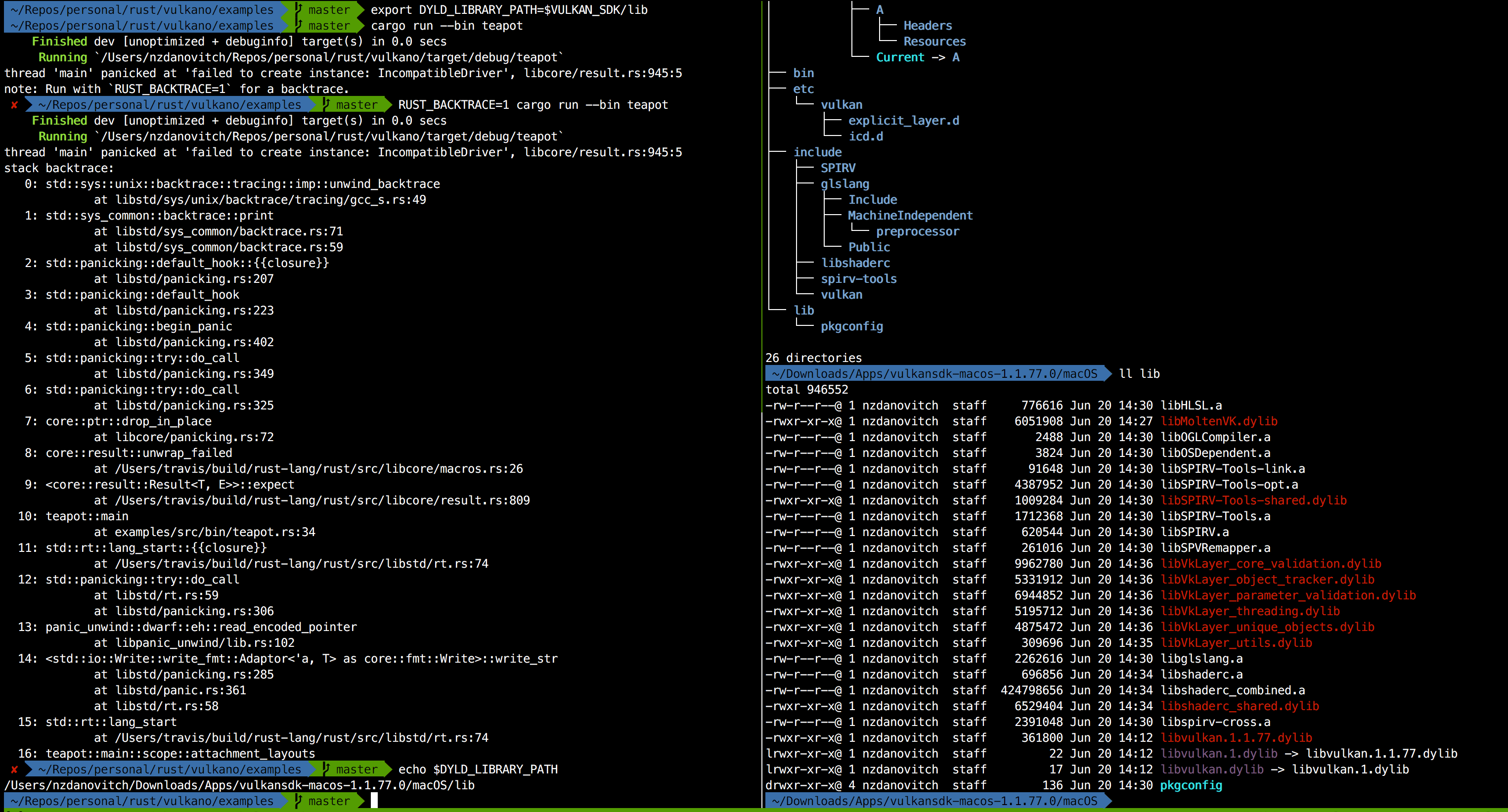 Examples panicked with IncompatibleDriver trying to load libvulkan.1.dylib on mac · Issue #1000 ...
