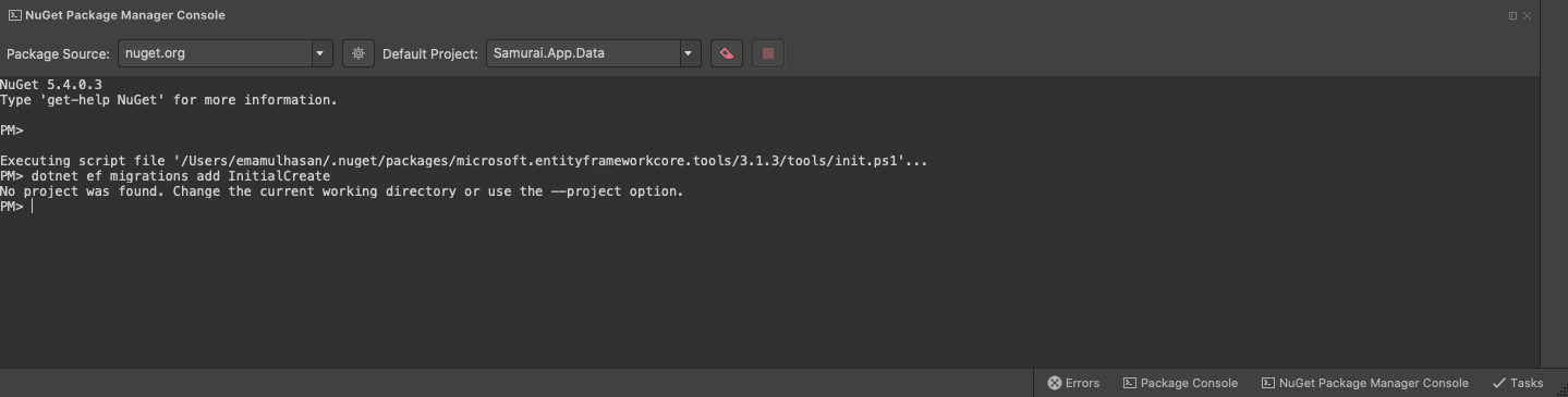 dotnet CLI Command failed · Issue #2310 · dotnet/EntityFramework.Docs · GitHub