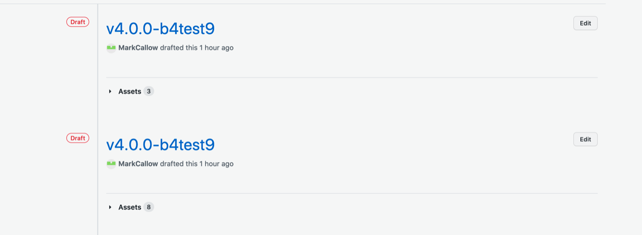 dpl v2 makes multiple draft releases of the same name for each of my GitHub Releases deployments ...