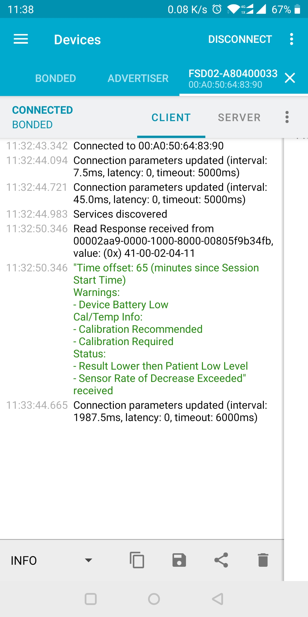 CGM Status Cal/Temp info disaplay error · Issue #124 · NordicSemiconductor/Android-nRF-Connect ...