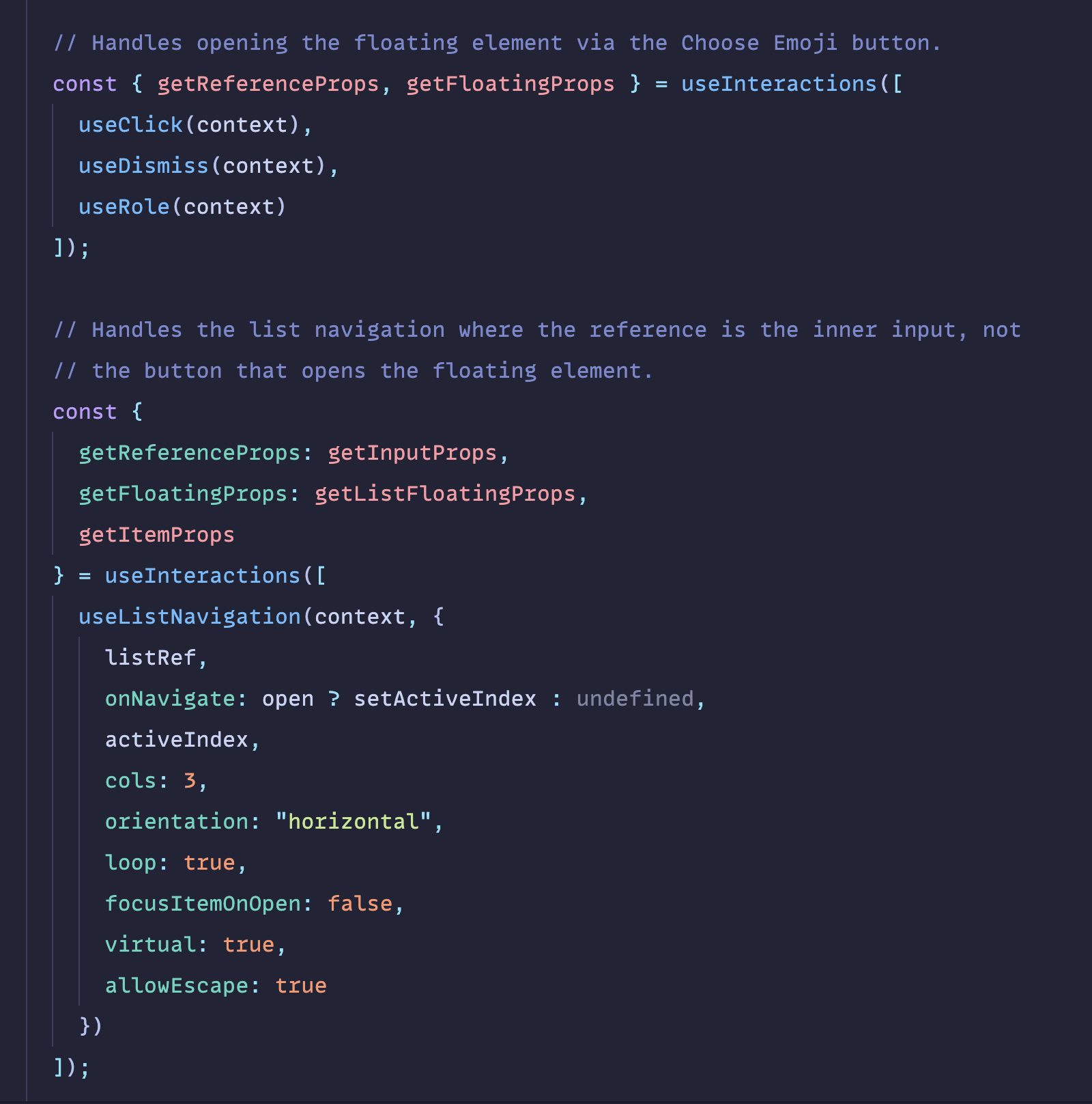 Utilizing useListNavigation in child elements of floating element · Issue #1974 · floating-ui ...