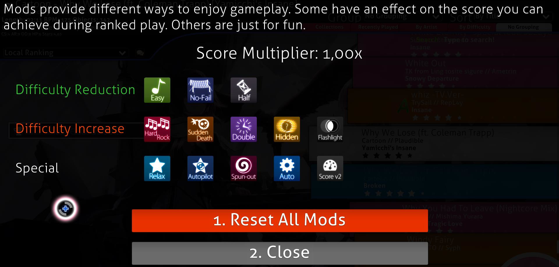 Spacebar as shortcut key for "Deselect All" in Mods Selection · Issue ...