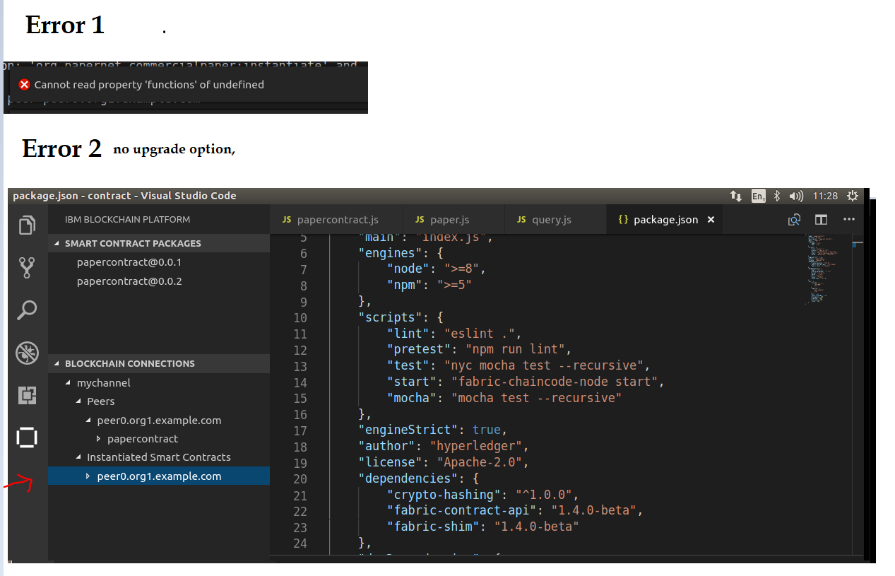 Cannot upgrade Smart Contract using VSCode extension 0.0.6 · Issue #381 · IBM-Blockchain ...