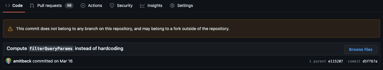 URLs of PR commits are transformed to links to the commit itself ...