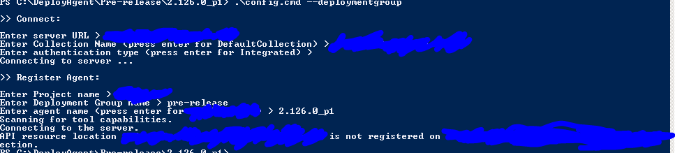 Deploy Agent: API resource location is not registered · Issue #1322 · microsoft/azure-pipelines ...