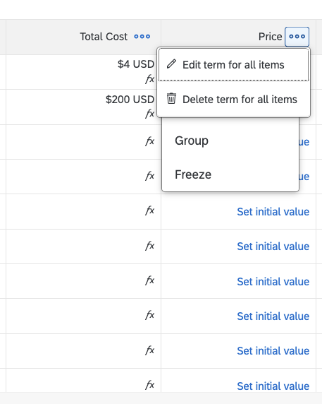 [Sourcing][Dev blocker] ` `: Need support to add customized pop up for table column header ...