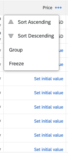[Sourcing][Dev blocker] ` `: Need support to add customized pop up for table column header ...