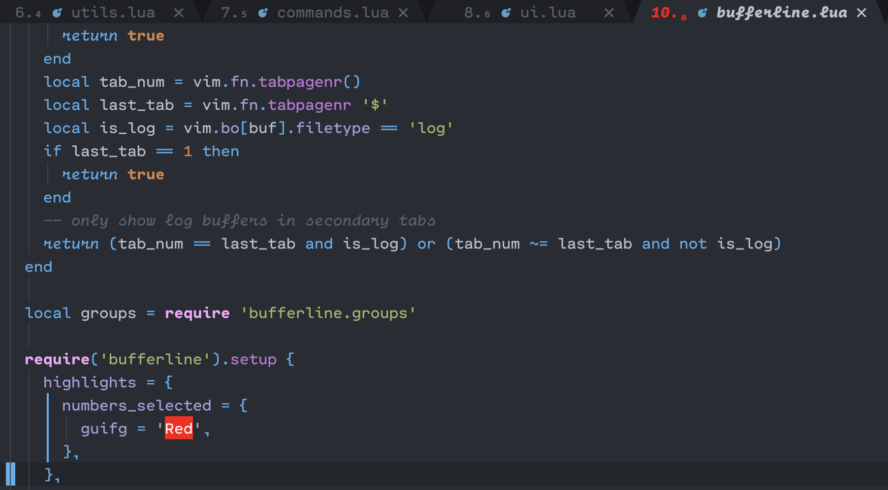Buffer numbers and highlights · Issue #280 · akinsho/bufferline.nvim ...