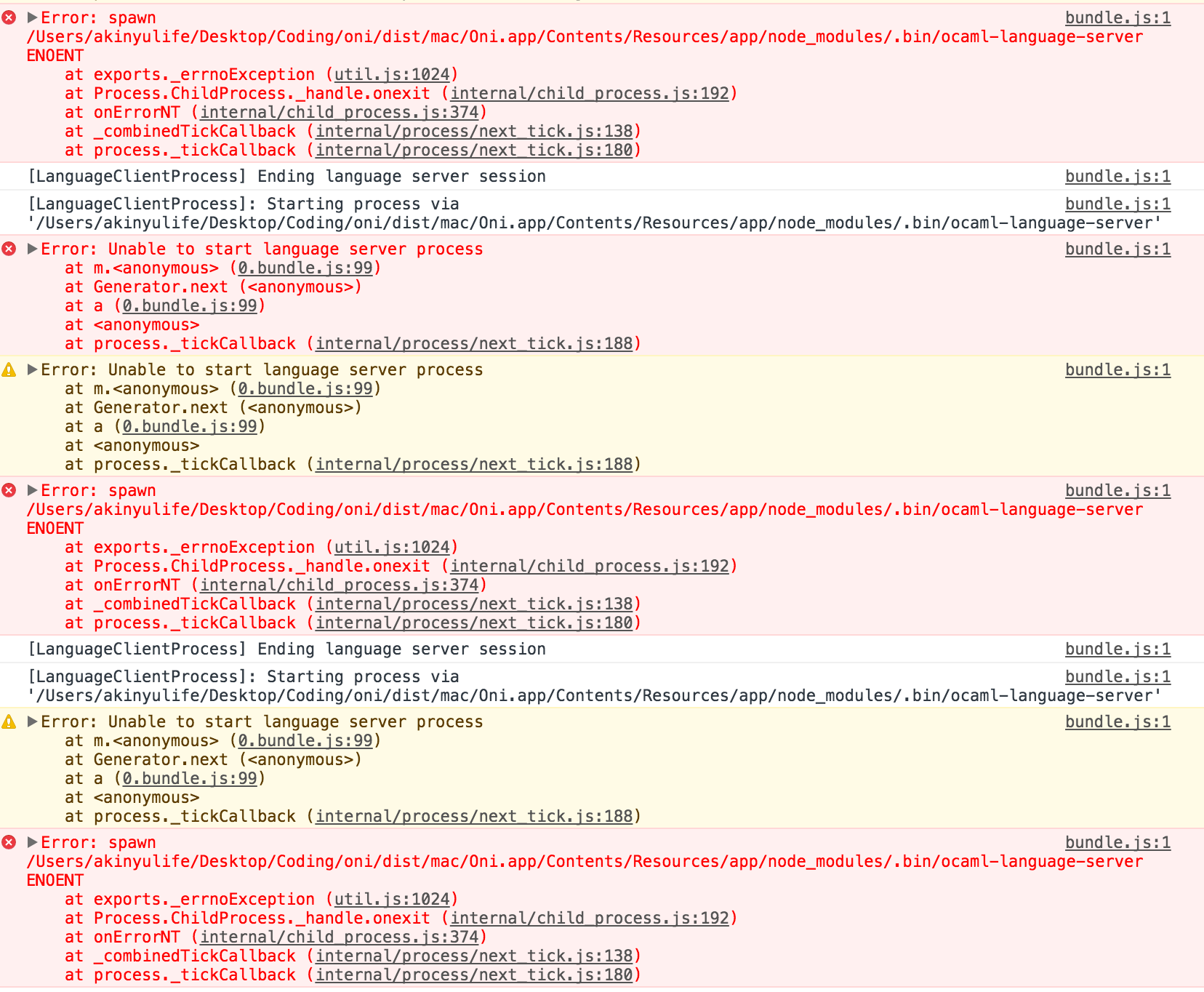 Ocaml Language Server not starting · Issue #1377 · onivim/oni · GitHub