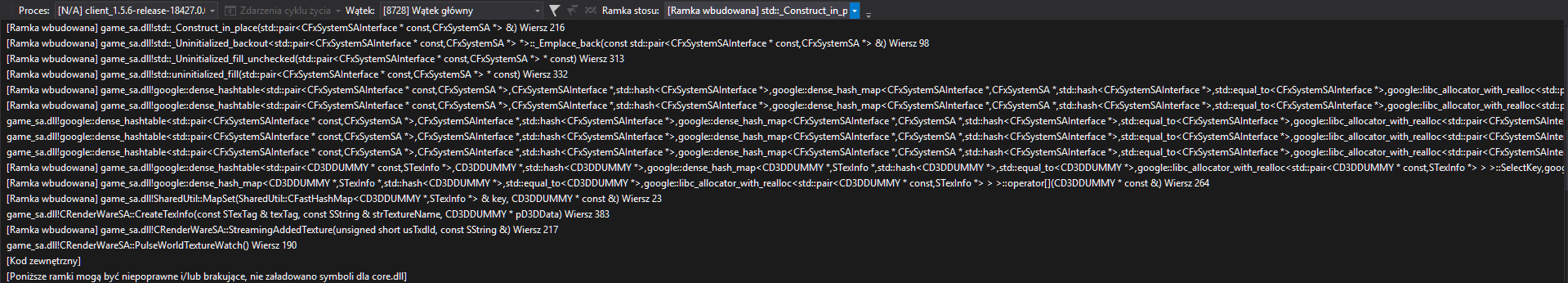 Crash in CRenderWareSA::CreateTexInfo · Issue #982 · multitheftauto/mtasa-blue · GitHub