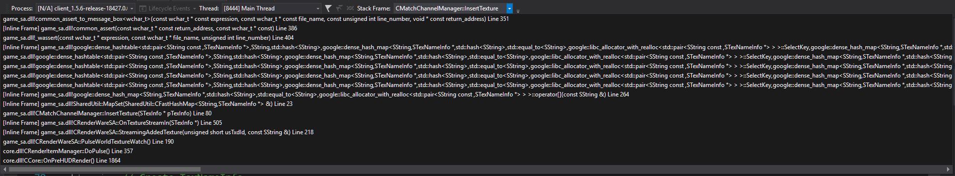 Crash in CRenderWareSA::CreateTexInfo · Issue #982 · multitheftauto/mtasa-blue · GitHub