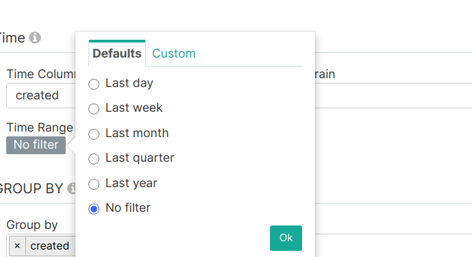 Where are the time filters from charts and dashboards implemented ...