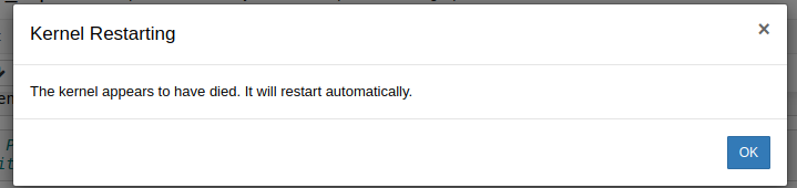 Kernel restarts after memory error, but no error message displays ...