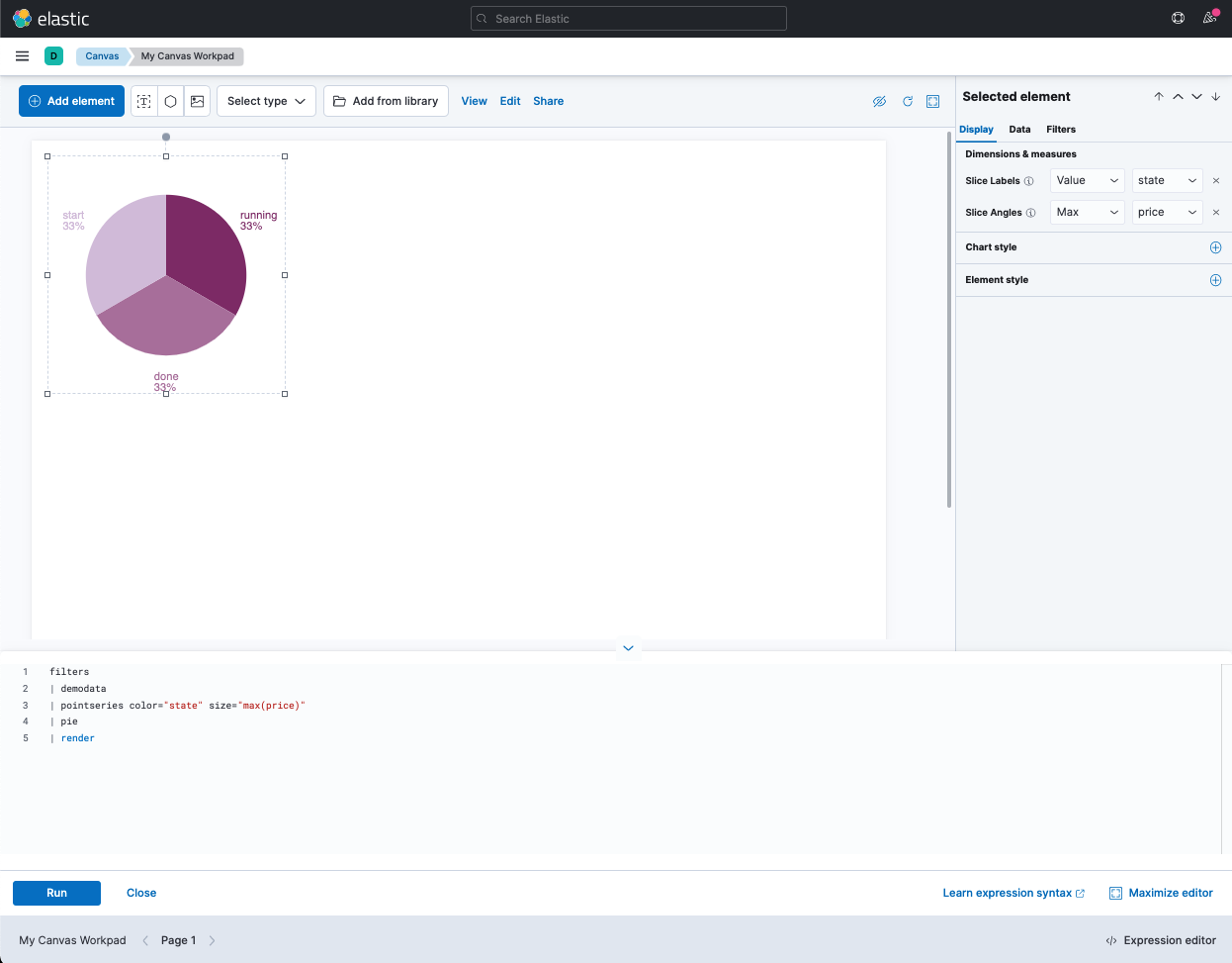 [Canvas] Workpad element is breaking after changing the expression from expression editor and ...