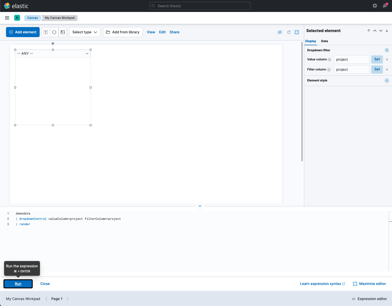 [Canvas] Workpad element is breaking after changing the expression from expression editor and ...