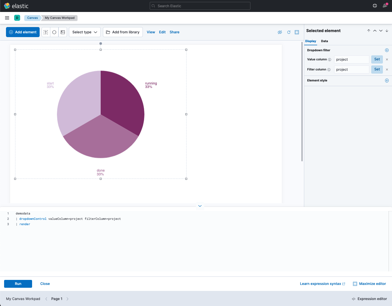 [Canvas] Workpad element is breaking after changing the expression from expression editor and ...