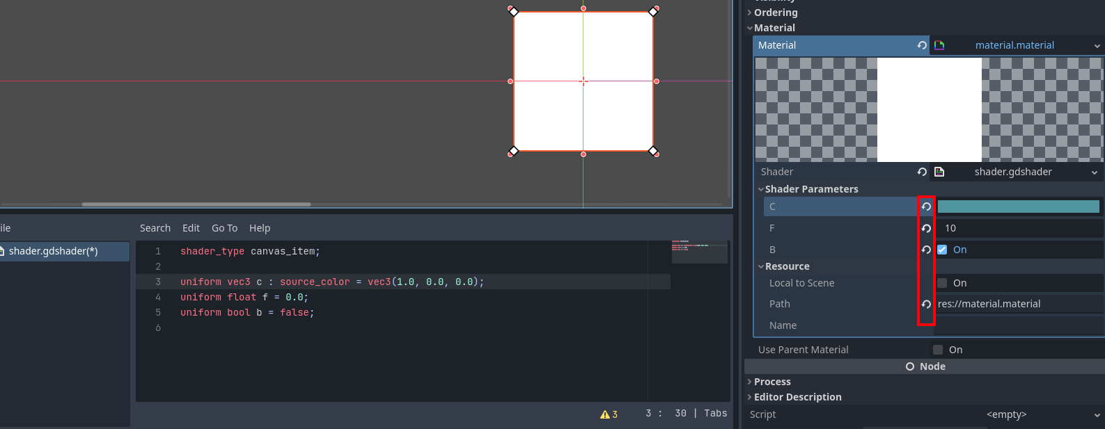 Reloading material doesn't reload saved shader parameters · Issue #76939 · godotengine/godot ...