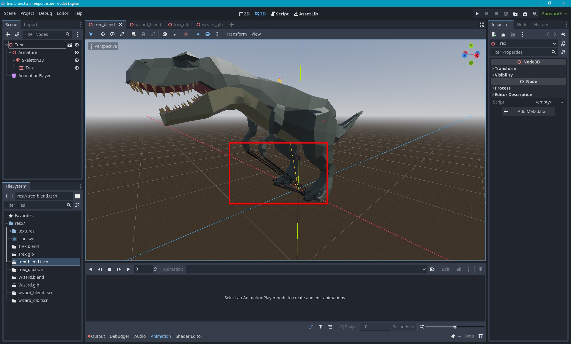 Skeleton doesn't deform mesh when imported as .blend, works fine with ...