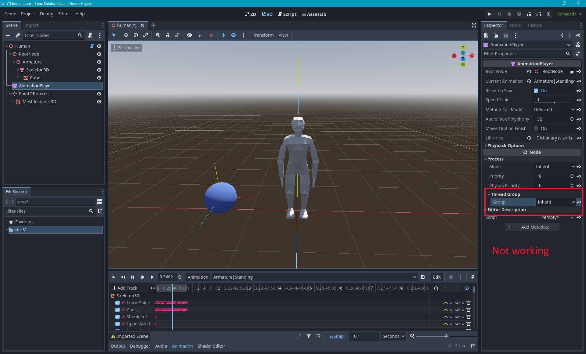 Setting bone rotation in _process gets overridden by running animation in 4.1-dev3 · Issue ...