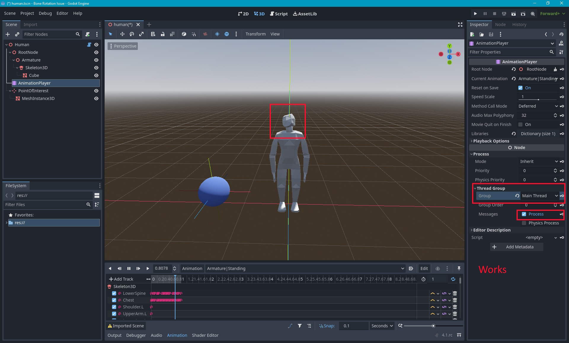 Setting bone rotation in _process gets overridden by running animation ...