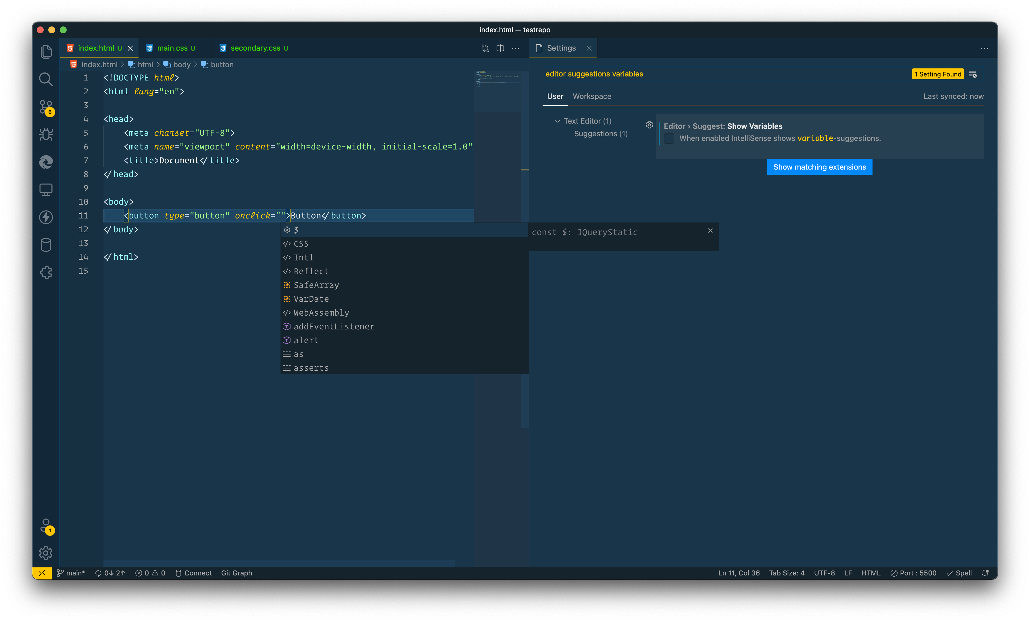 editor suggestions interface, variables, and properties are mixed up ...