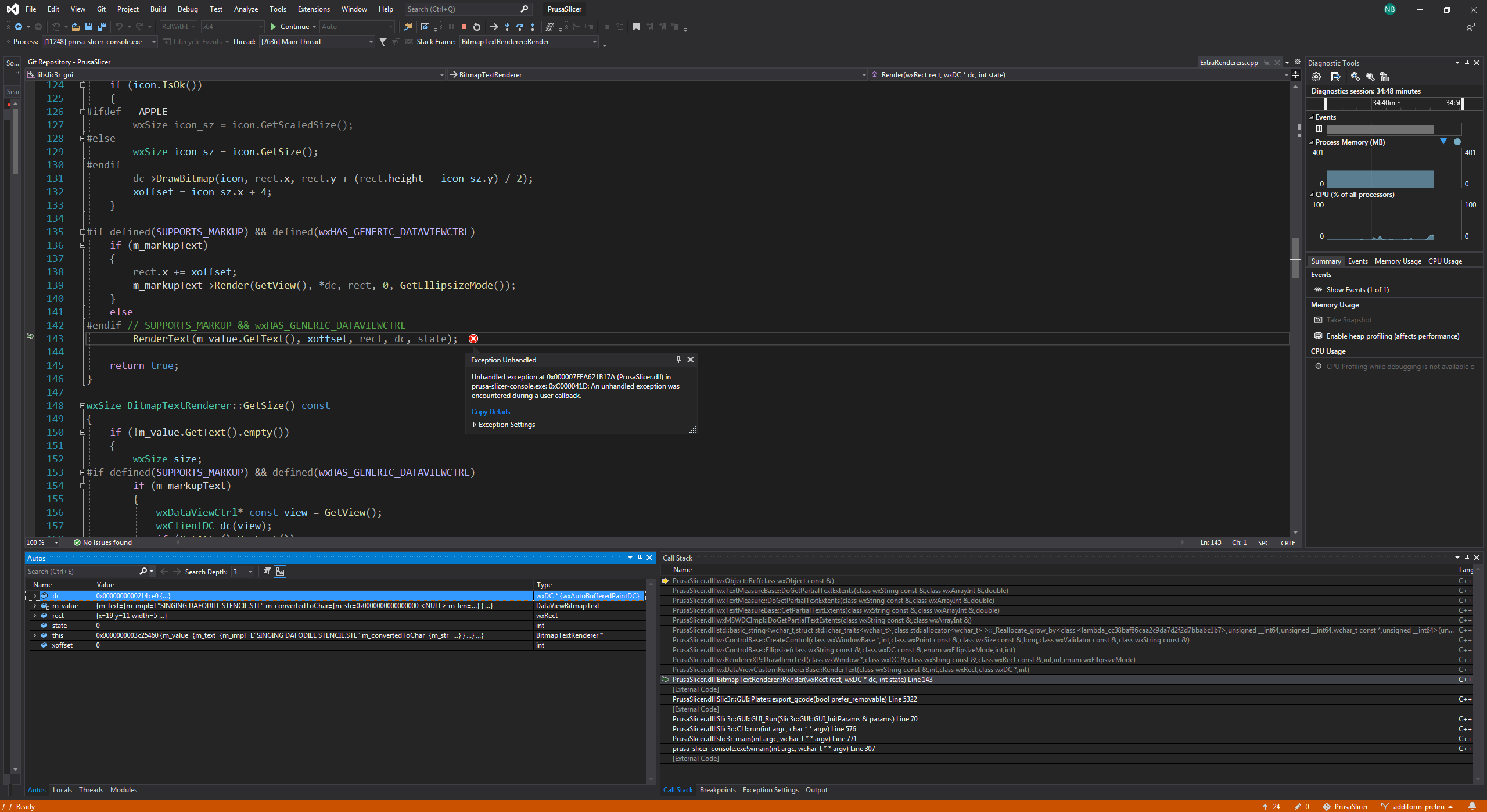 Program Crash: ExtraRenderers.cpp when trying to export G-code · Issue ...