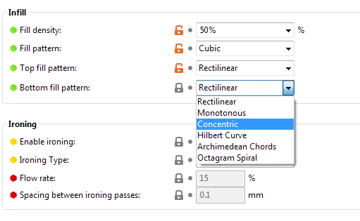 [featurerequest] Custom printing patterns for bottom and top surface ...