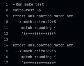 bug: unsupported match arm · Issue #2313 · starkware-libs/cairo · GitHub