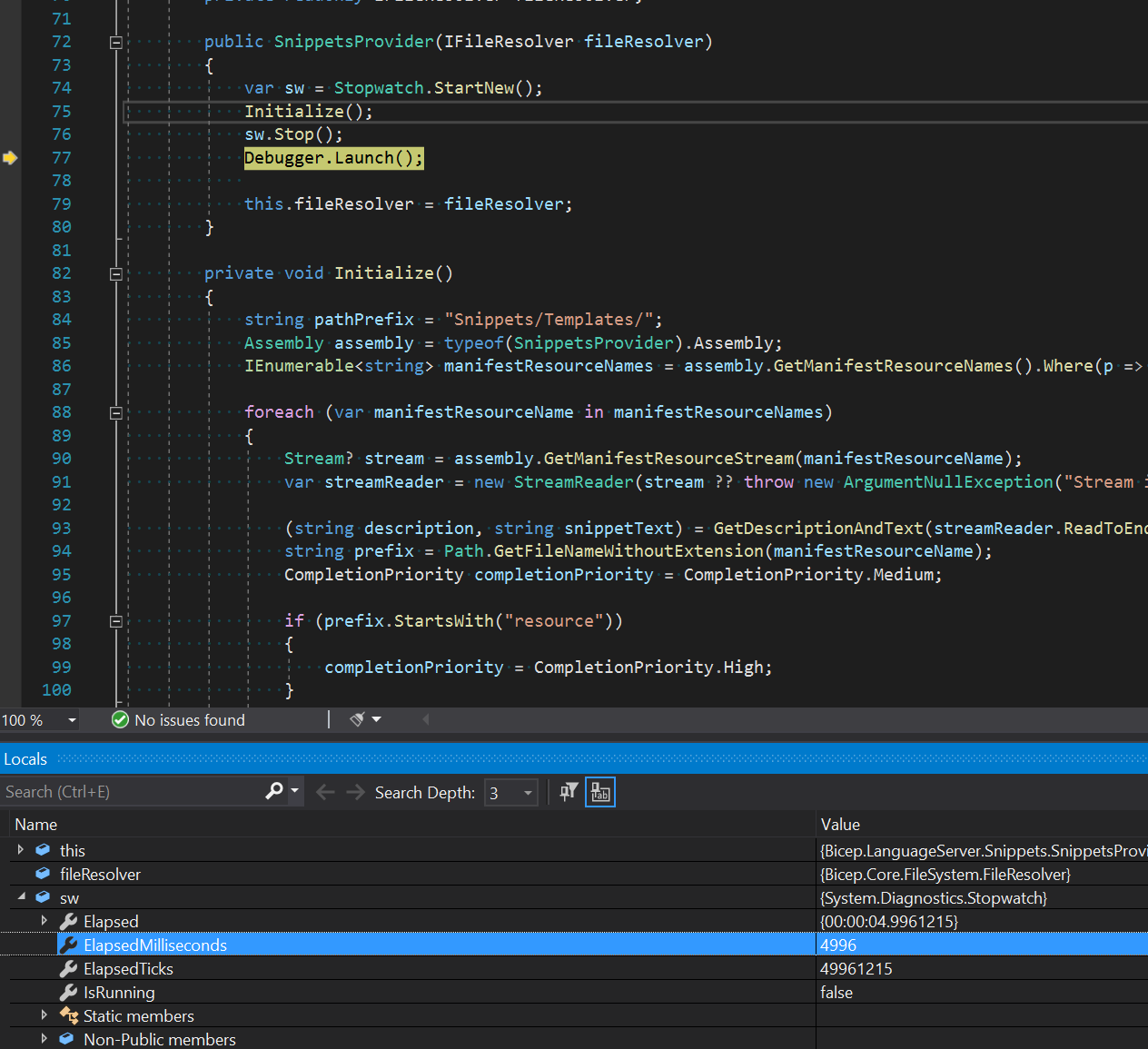 `SnippetsProvider` adds almost 5s to language server startup time · Issue #3918 · Azure/bicep ...