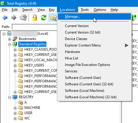 Manage Locations doesn't work · Issue #44 · zodiacon/TotalRegistry · GitHub