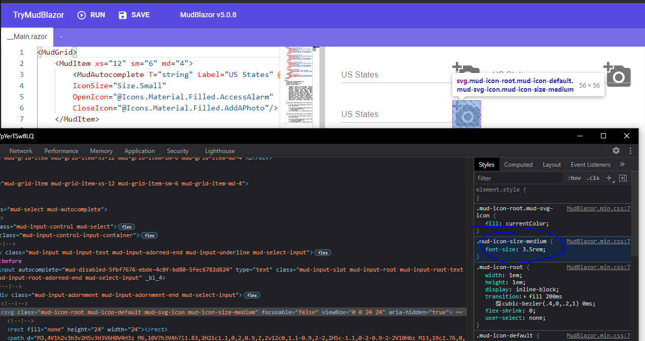 MudAutocomplete with IconSize has no effect · Issue #1496 · MudBlazor/MudBlazor · GitHub