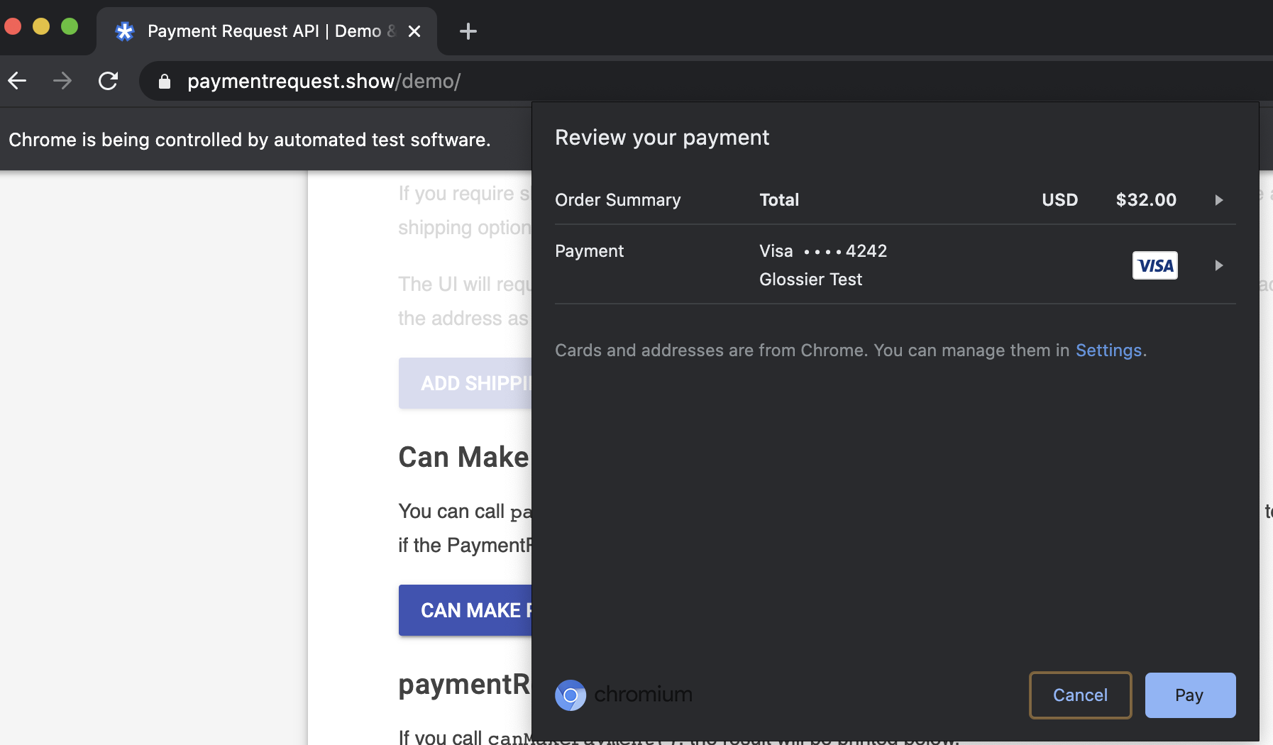 [Feature] Support for PaymentRequest dialog interactions · Issue #2420 · microsoft/playwright ...