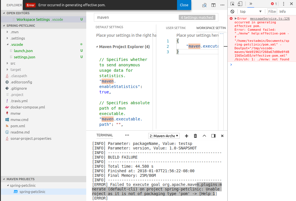 Can't effective pom file using maven wrapper · Issue #51 · Eskibear/vscode-maven · GitHub