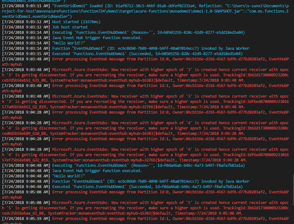Error Processing Eventhub Message When Locally Run Eventhub Trigger · Issue 277 · Microsoft